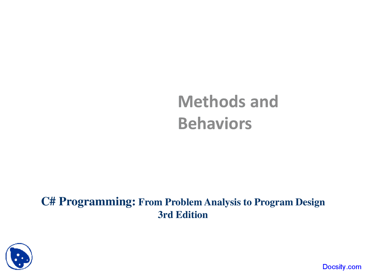 Methods And Behaviors Fundamentals Of System Development Lecture