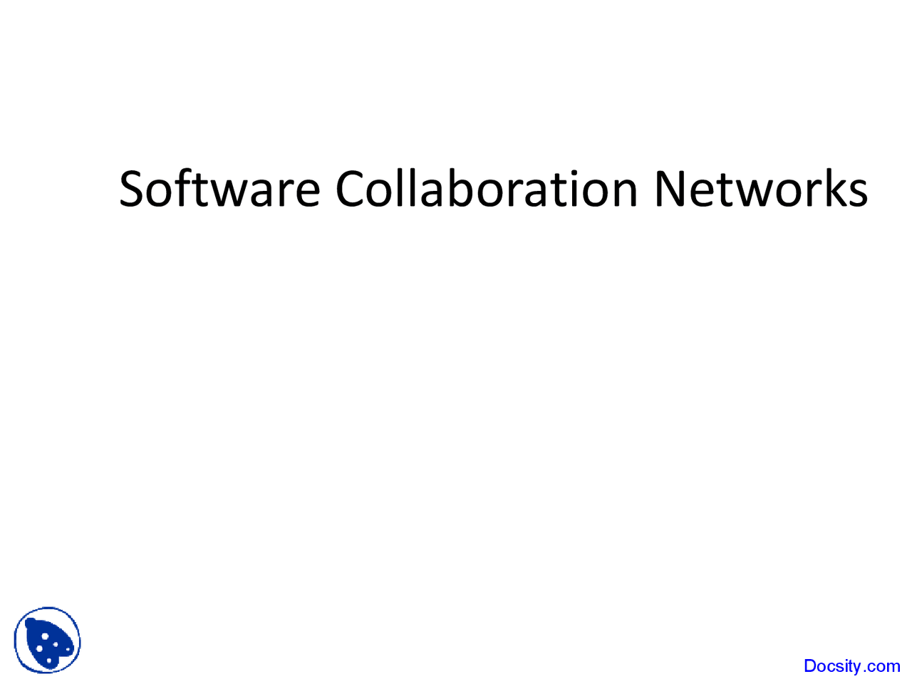Software Collaboration Networks Complex Networks Lecture Slides Docsity