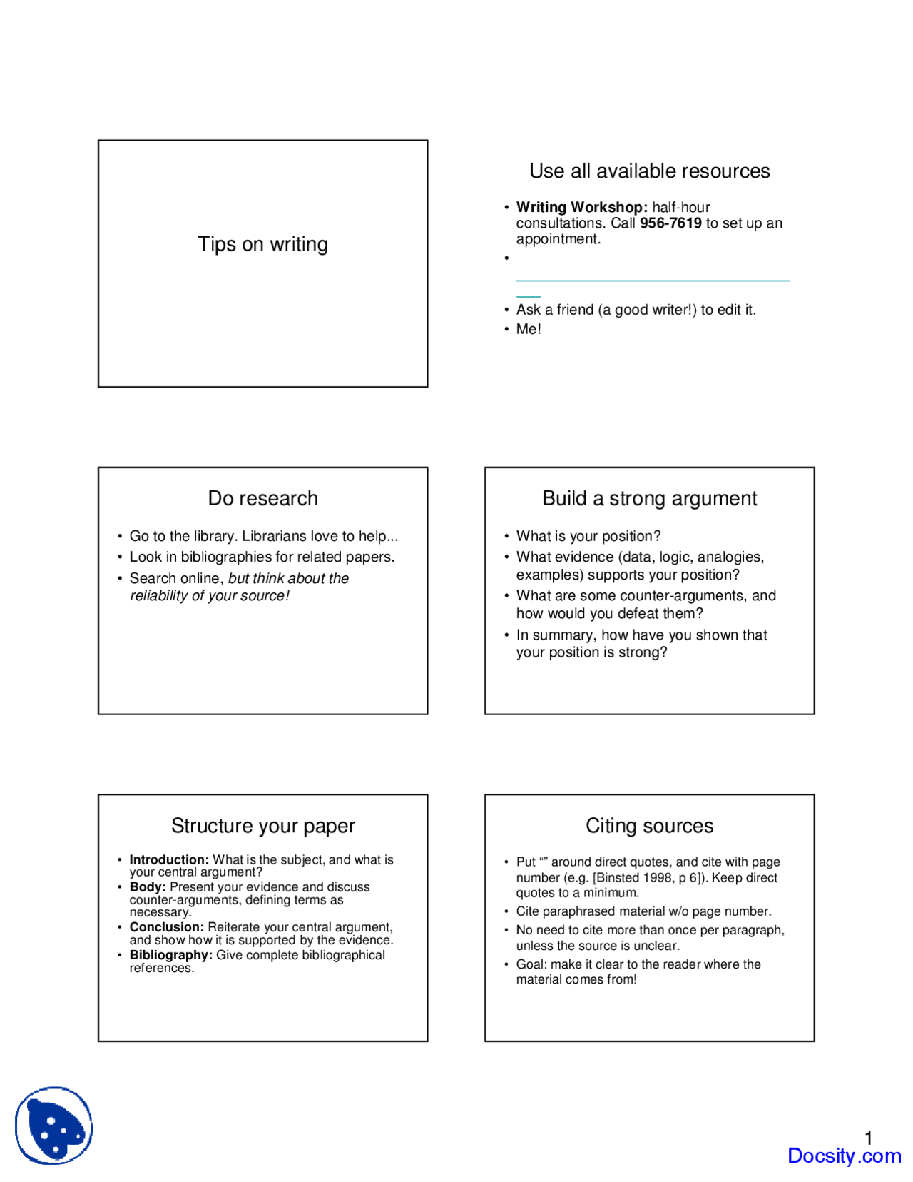 Writingtips Artificial Inteligence Lecture Slides Slides