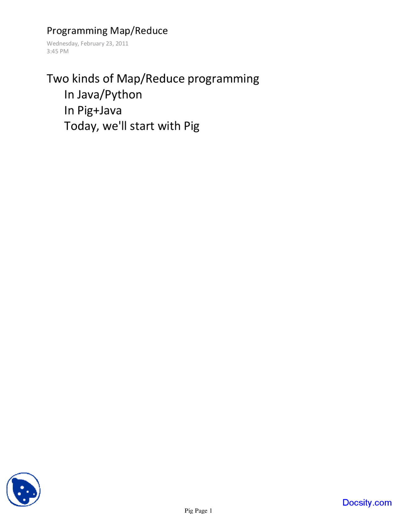 Programming Map Clouds And Power Aware Computing Lecture Notes