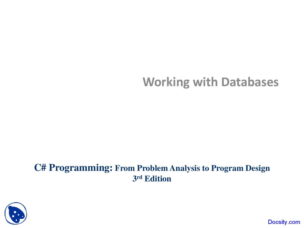 DataGridView Control - Fundamentals of System Development - Lecture ...