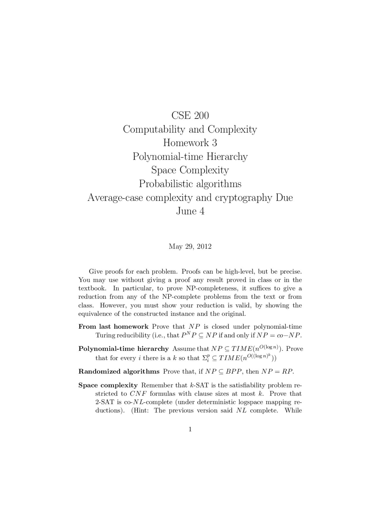 Polynomial Time Hierarchy Computability And Complexity Homework Docsity