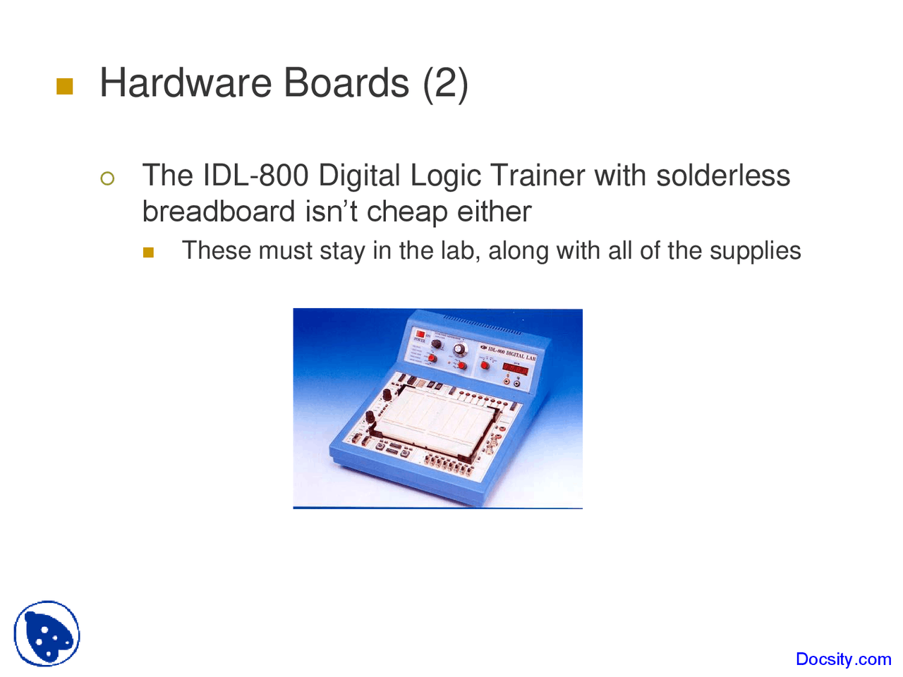 Hardware Boards - Digital System Design - Lecture Slides - Docsity