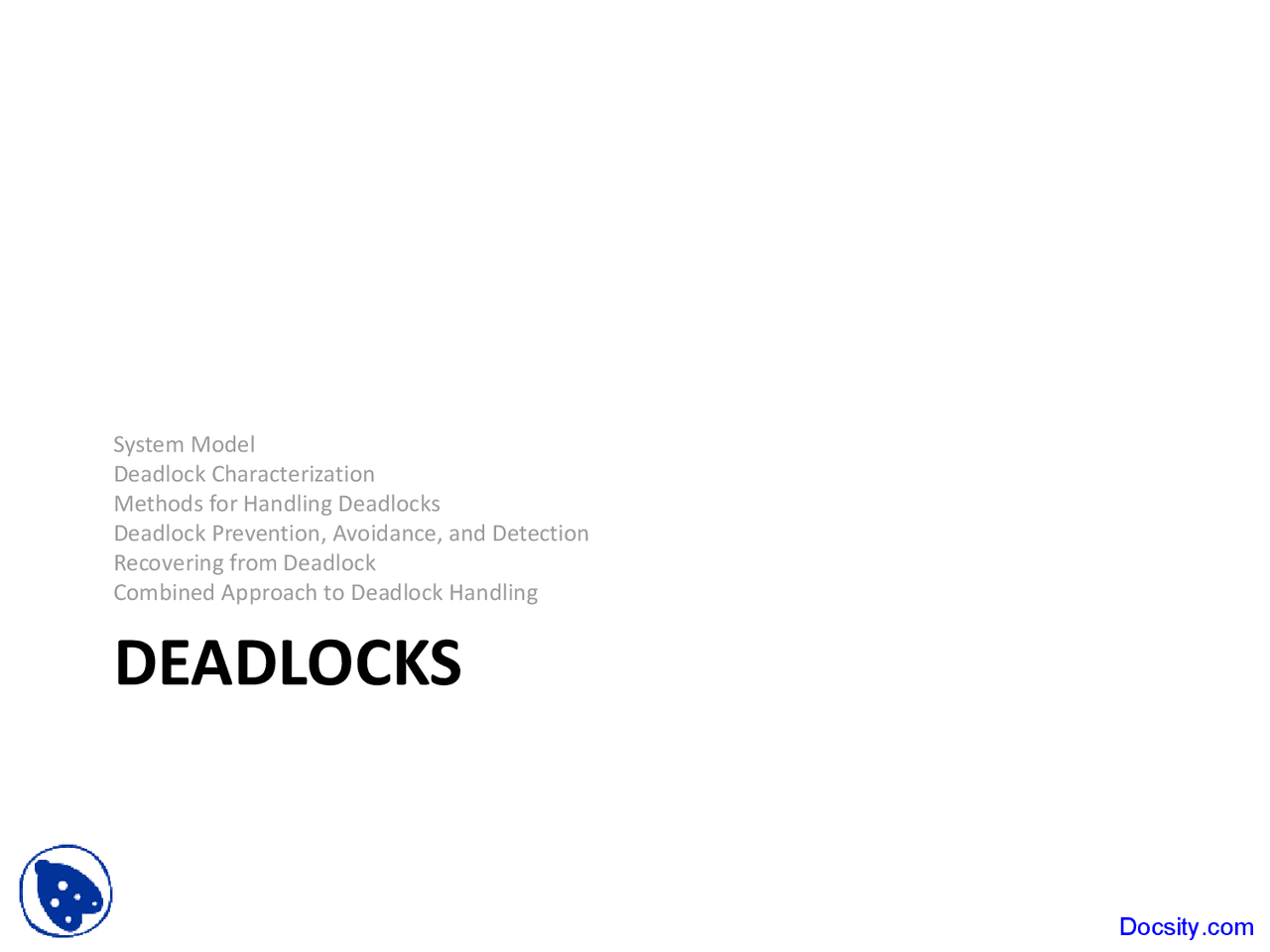 Deadlocks Operating Systems Distributed Computation Lecture Slides 4377