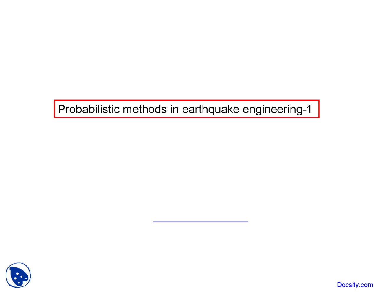 Earthquake Engineering Stochastic Structural Dynamics Lecture Slides Docsity