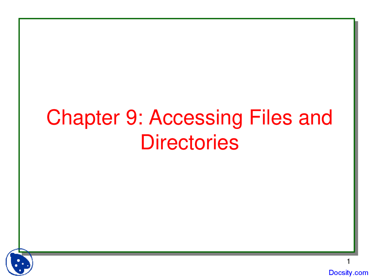 Accessing Files and Directories - Object Oriented and GUI Programming ...