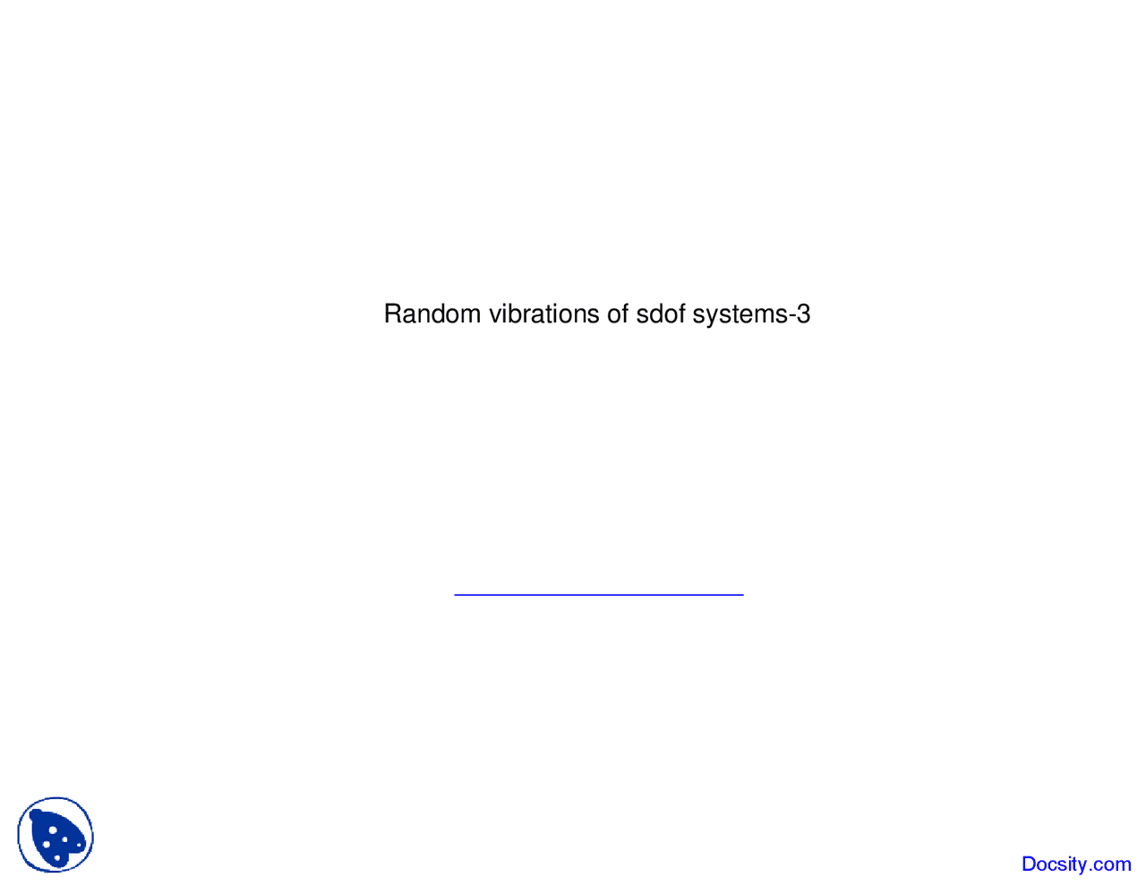 Input Output Relations Stochastic Structural Dynamics Lecture Slides Docsity