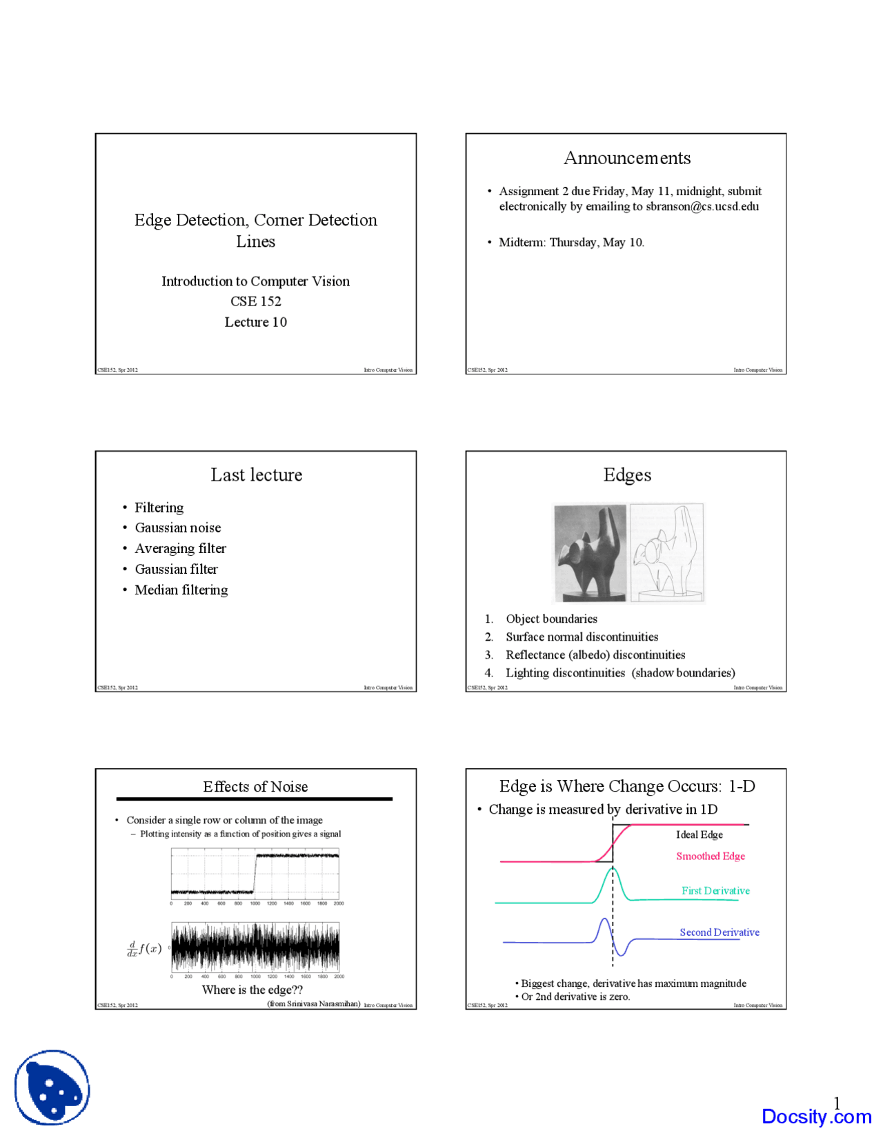 Corner Detection Lines - Introduction to Computer Vision - Lecture ...