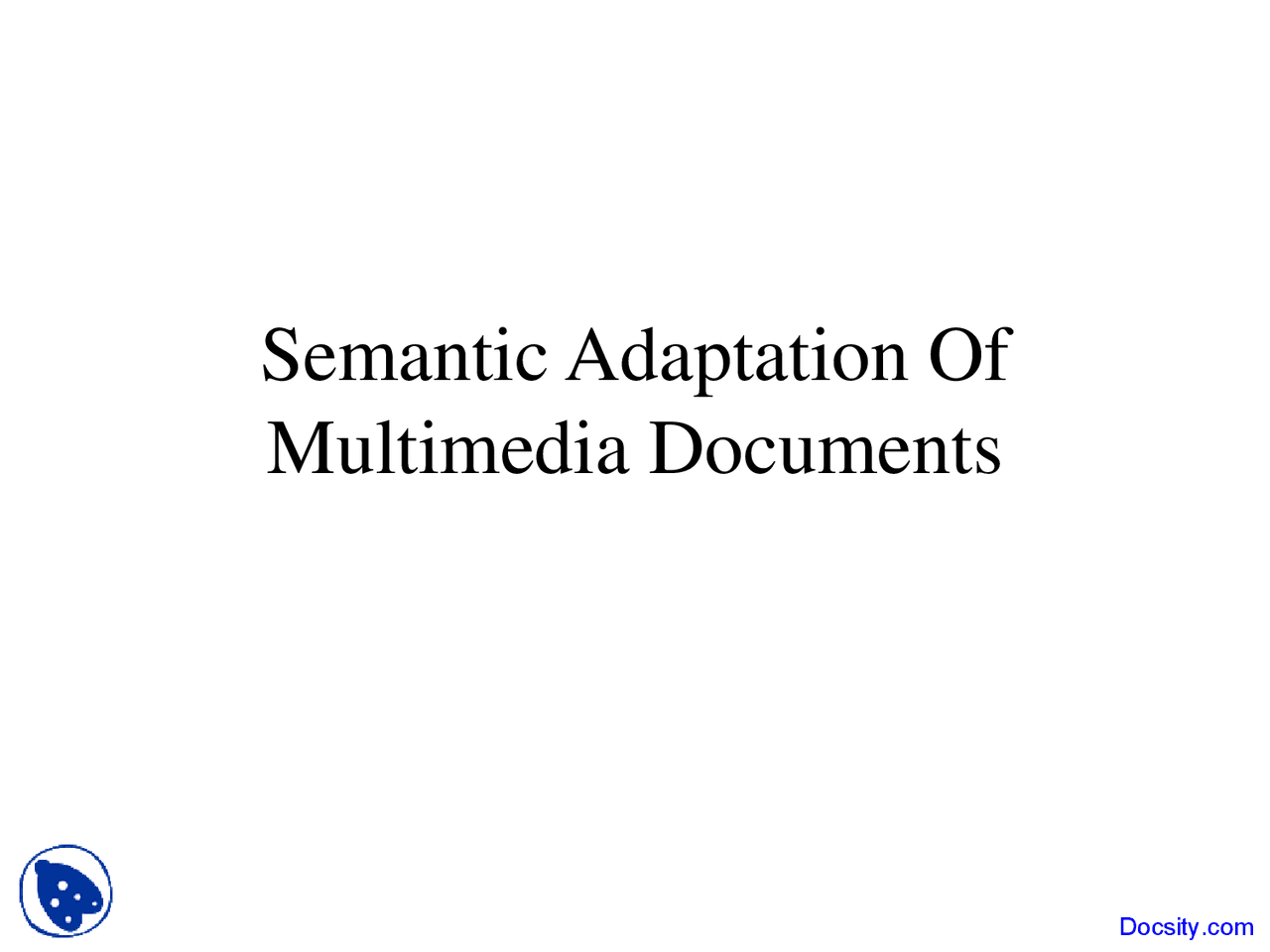 Semantic Adaptation Computer And Information Science Lecture Slides