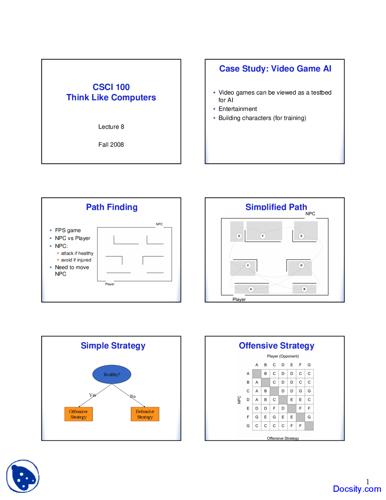 Path Finding Thinking Like Computers Lecture Slides Docsity