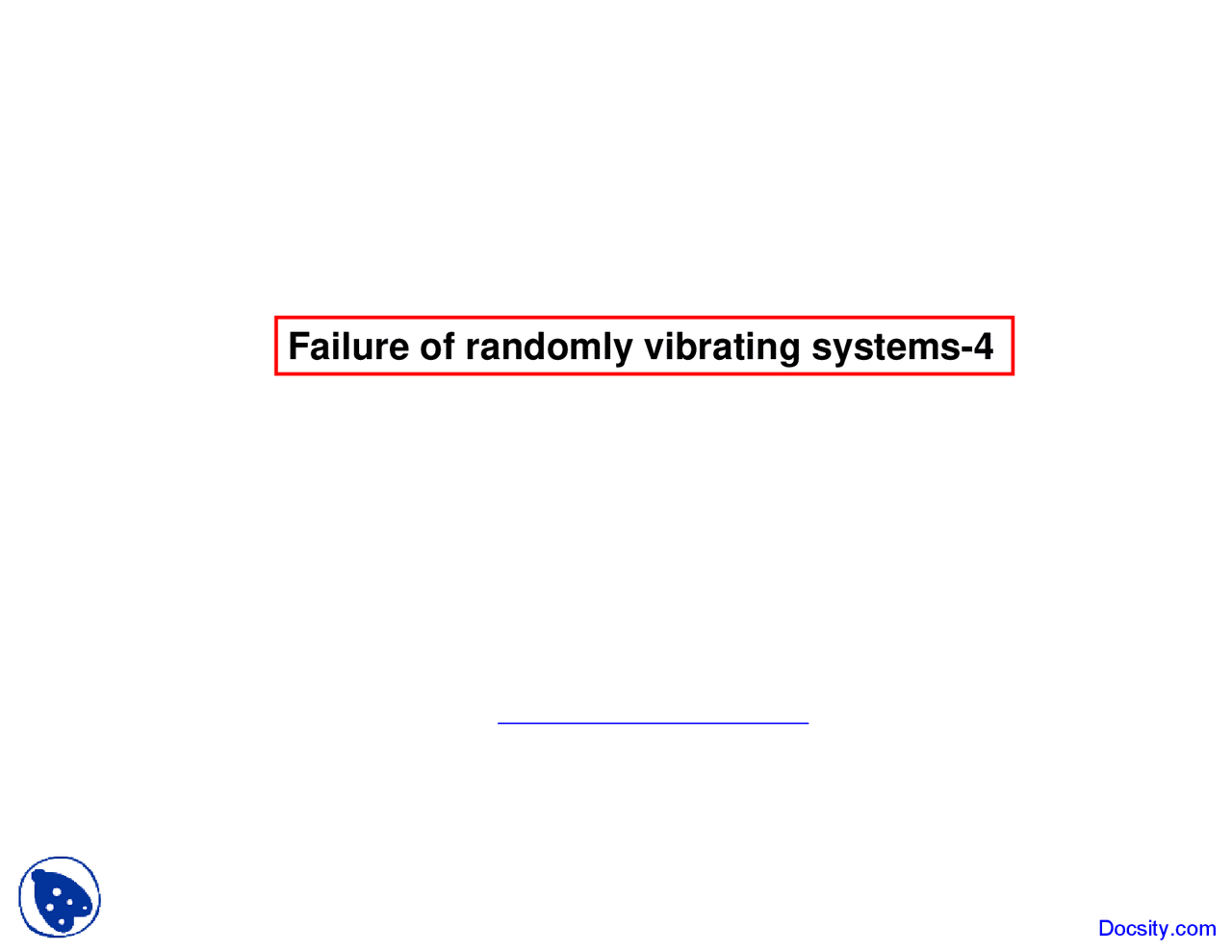 Rice S Definition Stochastic Structural Dynamics Lecture Slides Docsity