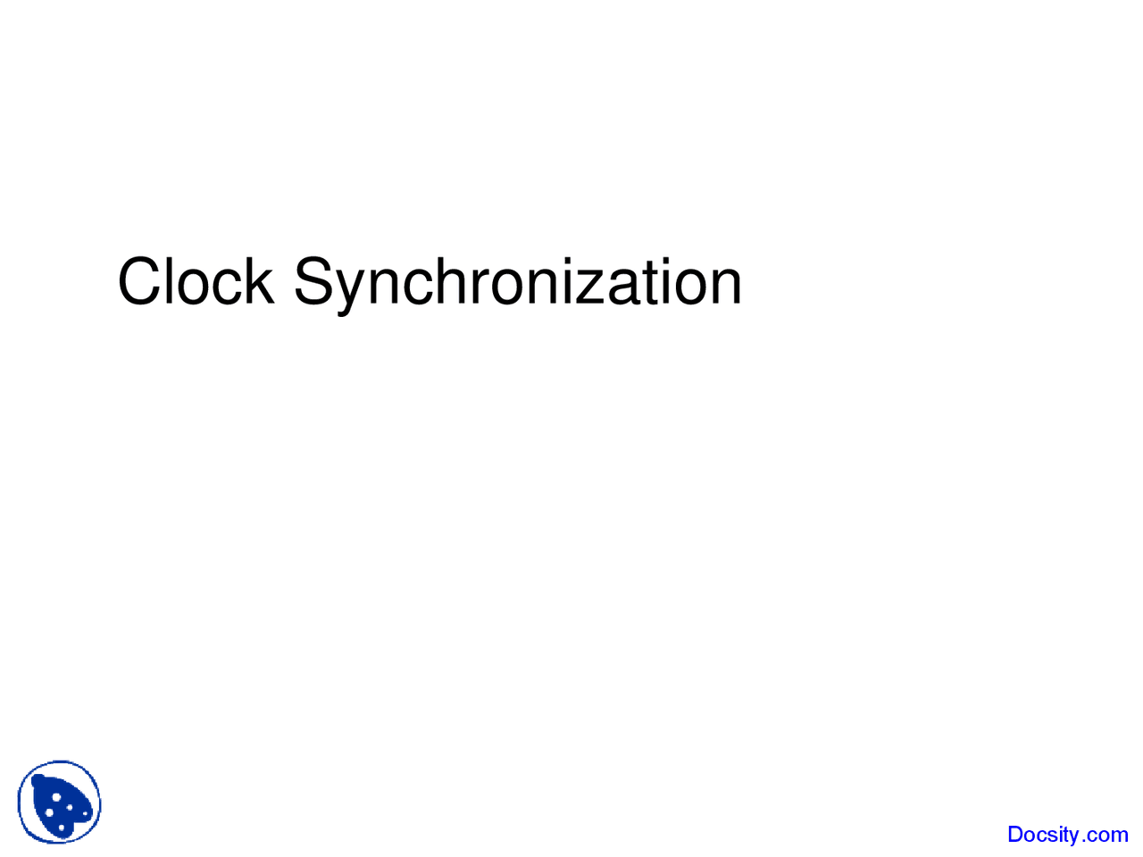 Clock Synchronization Digital System Design Lecture Slides Docsity