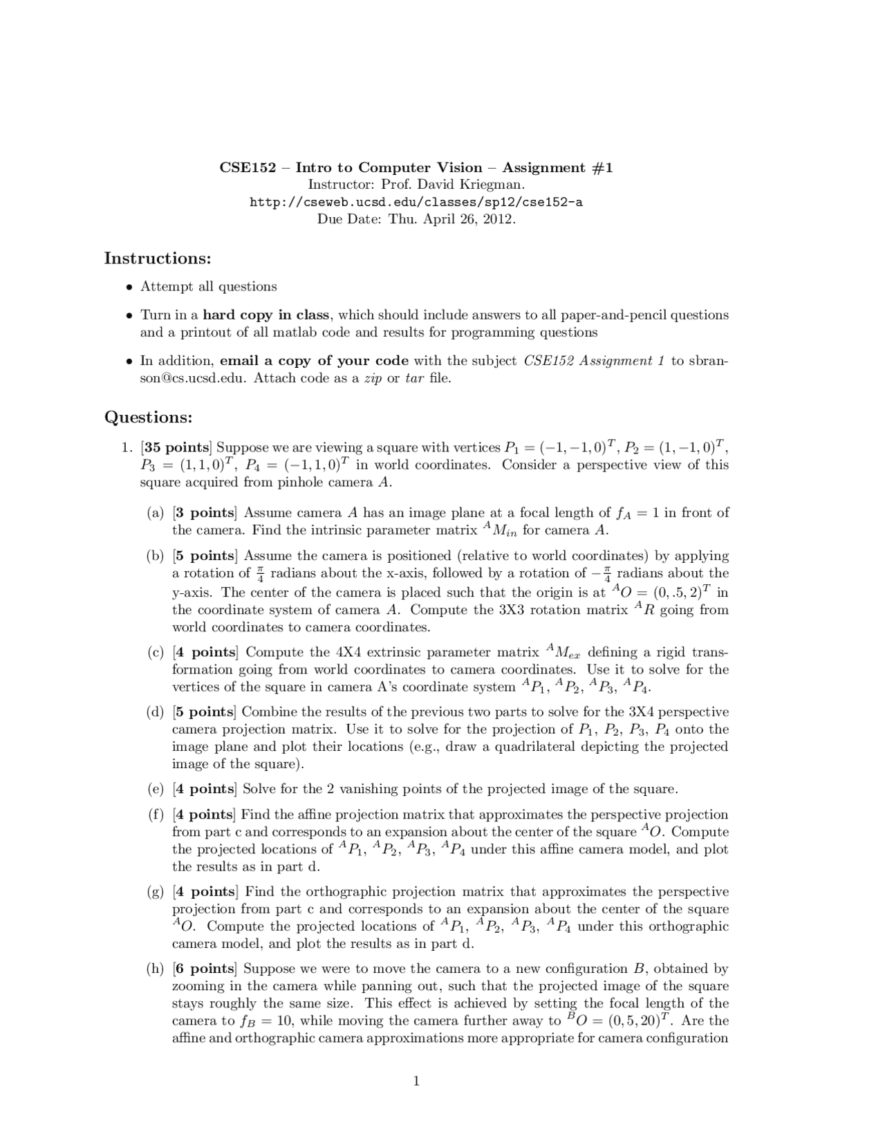 Intrinsic Parameter Matrix Introduction To Computer Vision