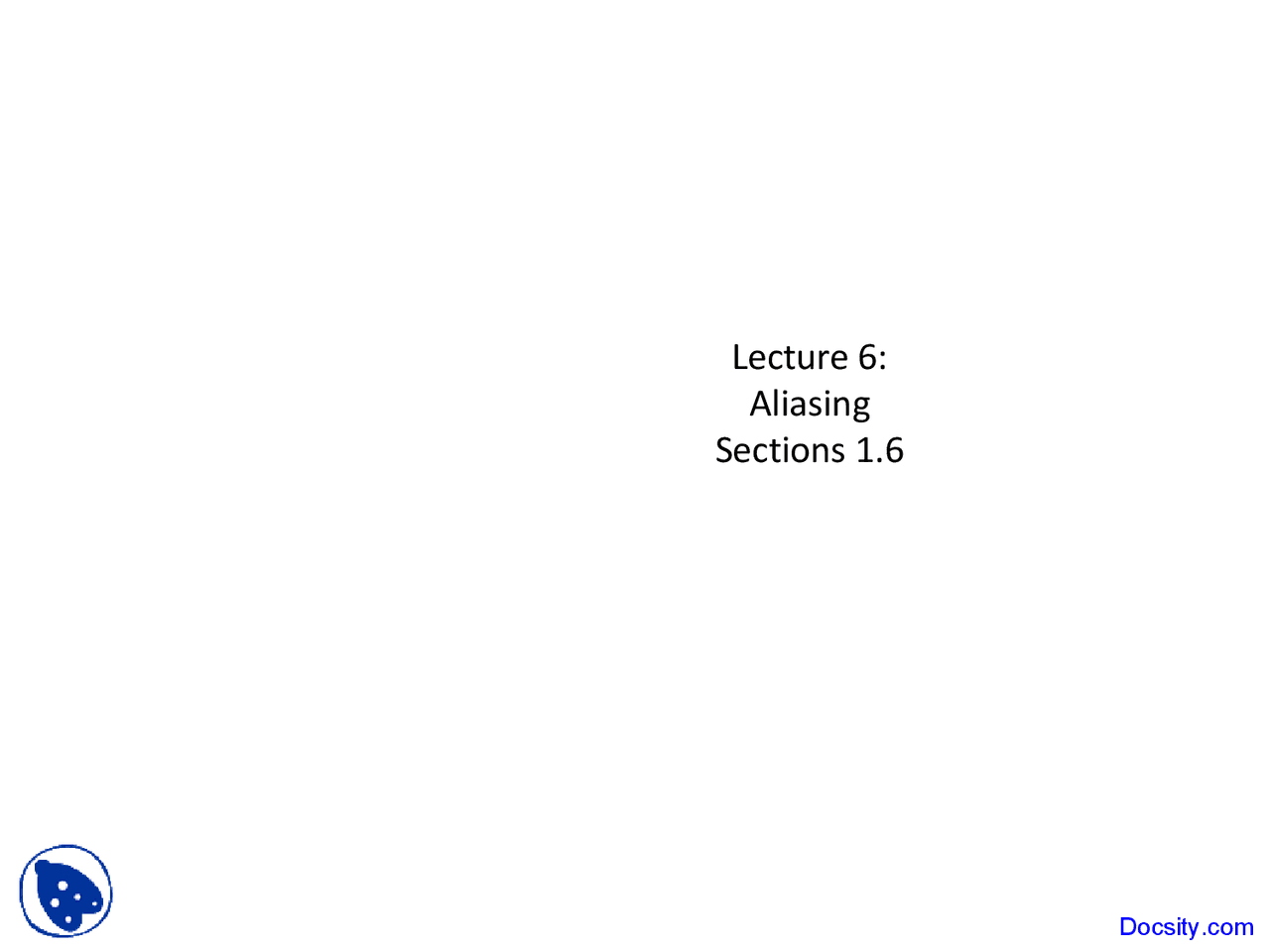 Aliasing Elements Of Discrete Signal Analysis Lecture Slides Docsity