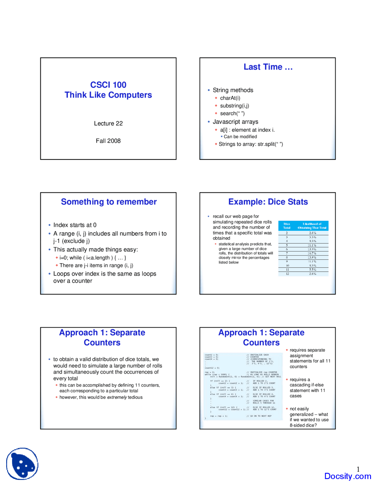 String Methods Thinking Like Computers Lecture Slides Docsity
