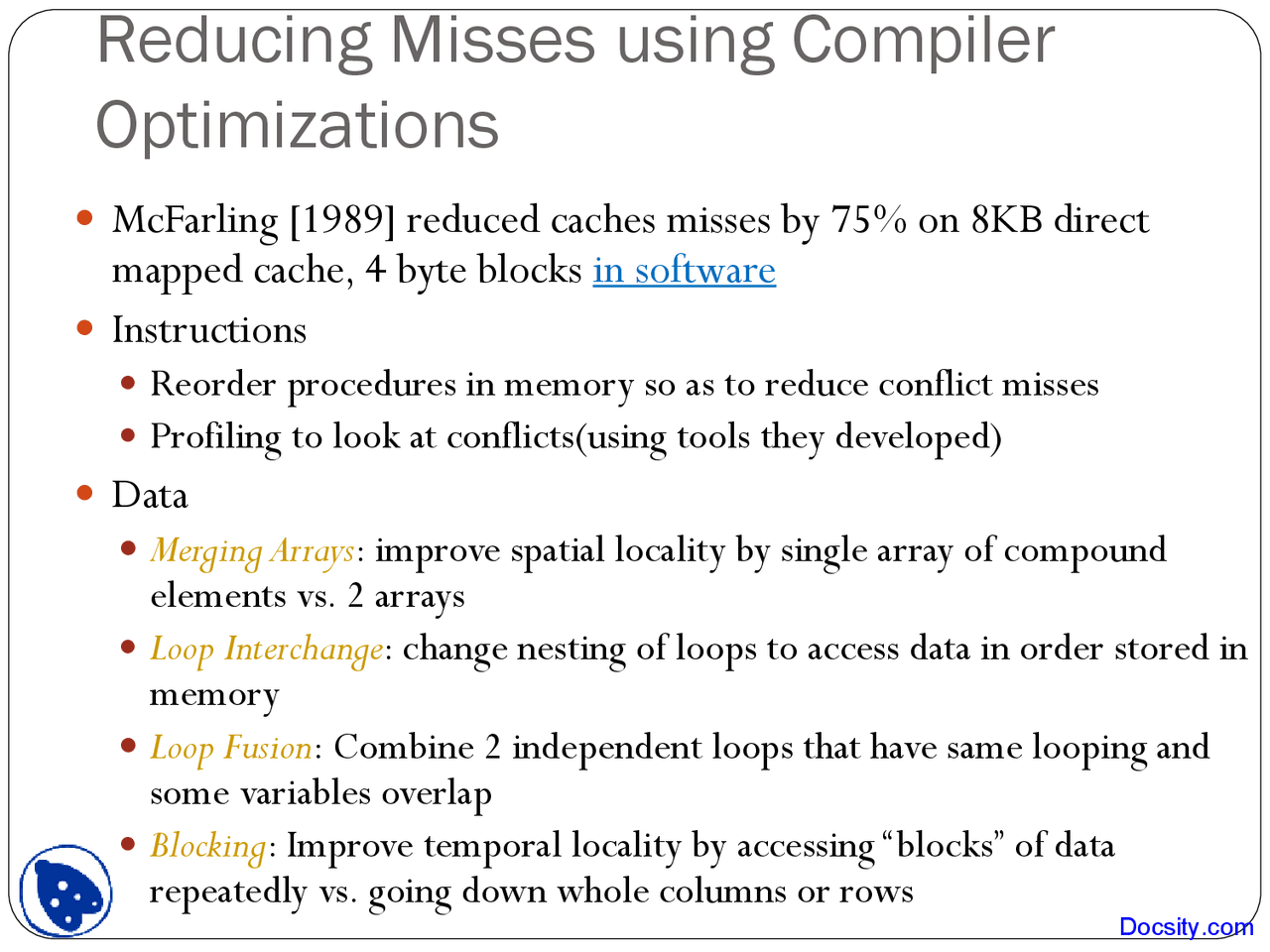Compiler Optimizations Computer Organization And Design Lecture