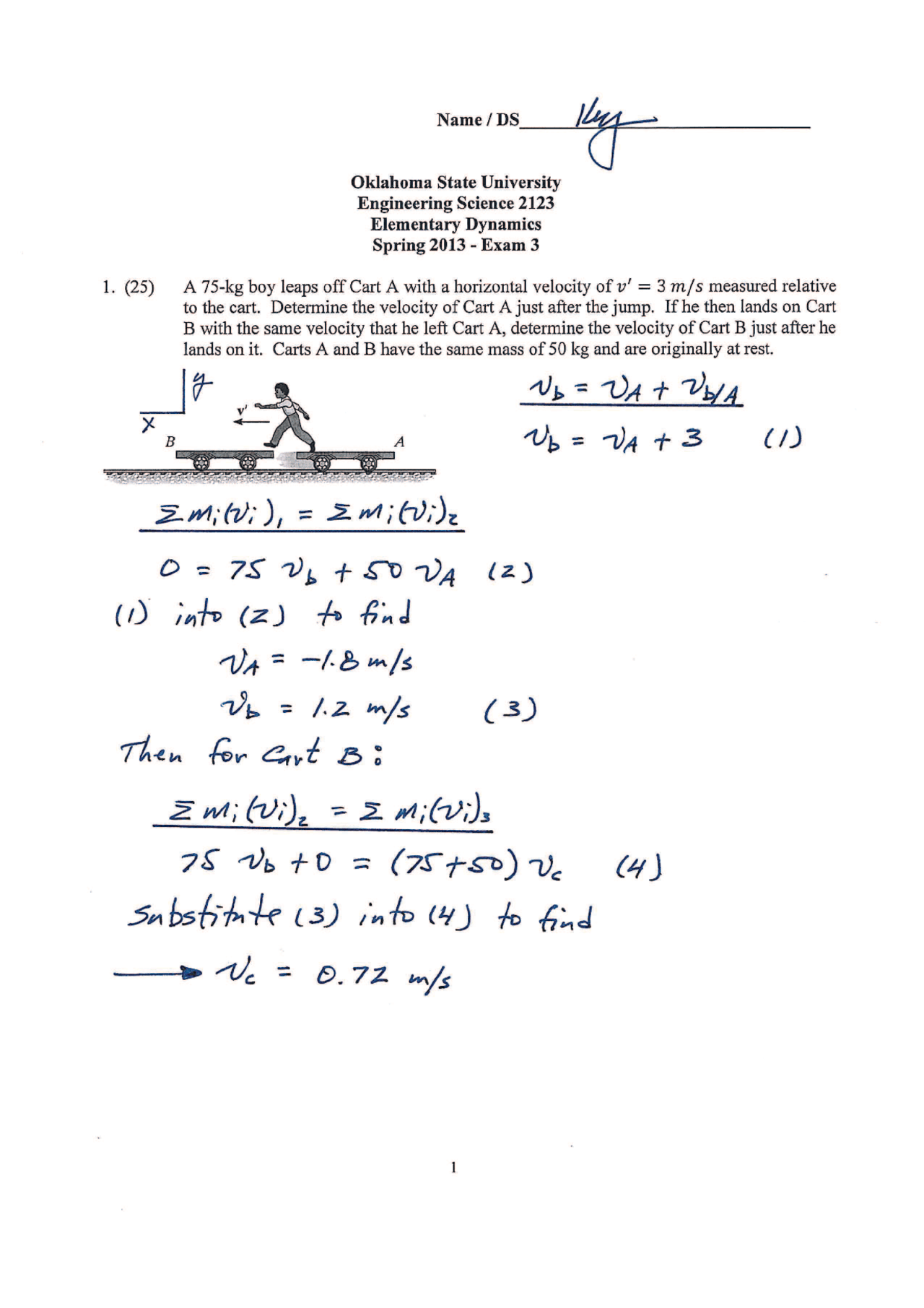 Questions About Elementary Dynamics Ensc 2123 Docsity