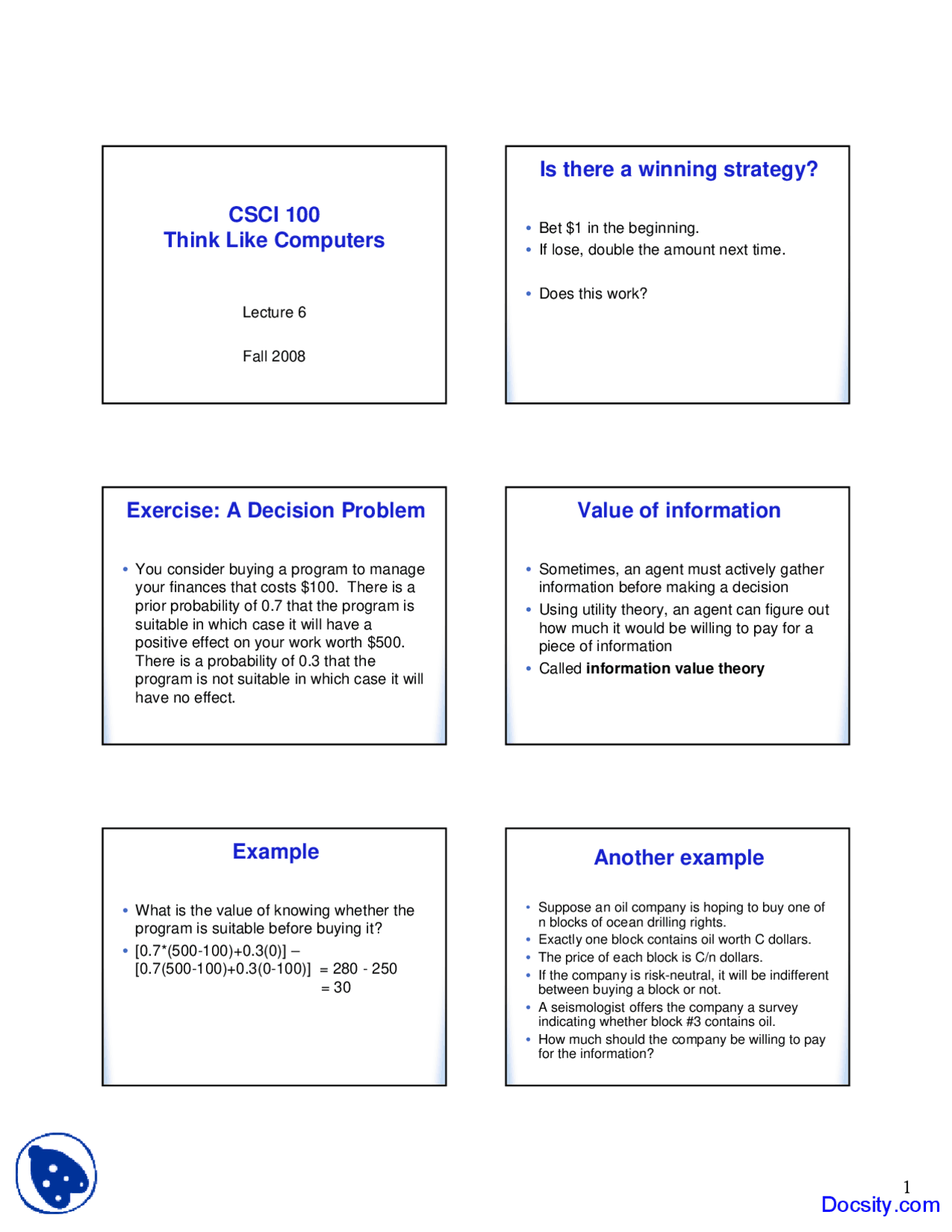 Decision Problem Thinking Like Computers Lecture Slides Docsity