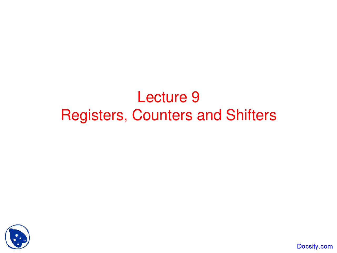Registers Counters Advanced Digital Design Lecture Slides Docsity