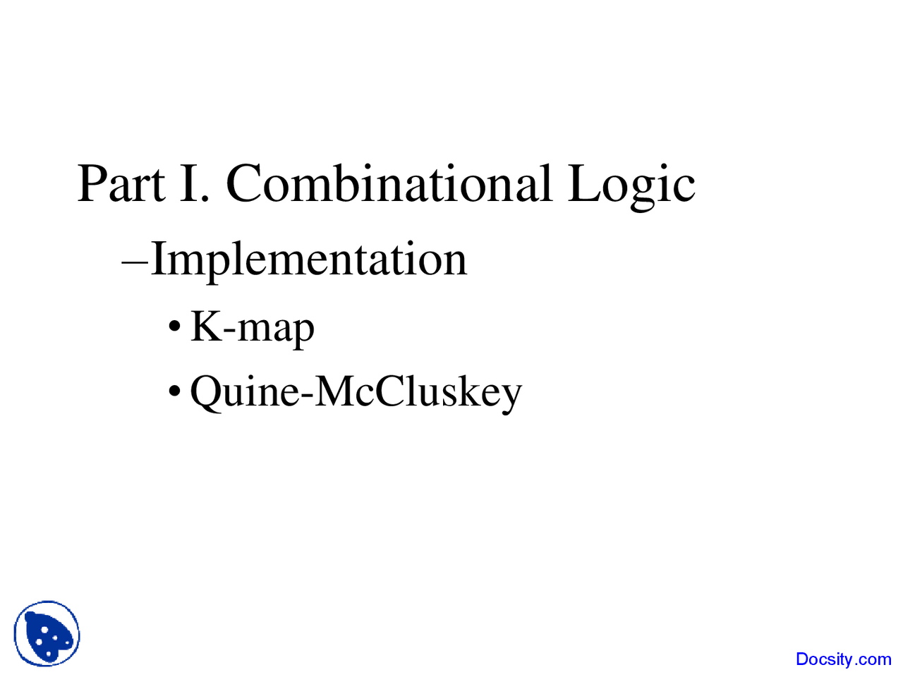 Quine-McCluskey Method - Design Techniques for Digital Systems - Lecture Slides | Slides Digital ...