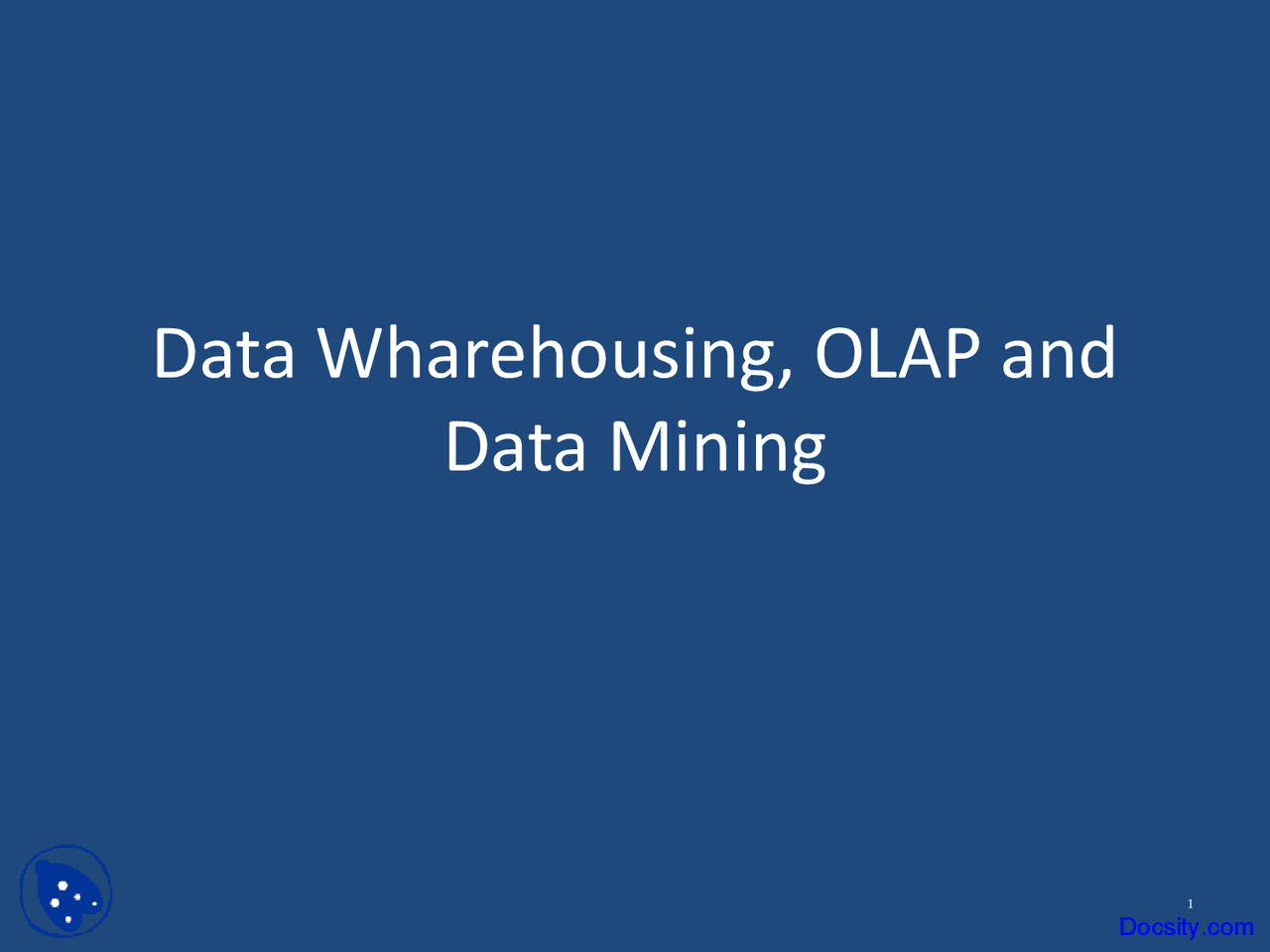 Data Wharehousing - Internet Engineering - Lecture Slides | Slides Internet and Information ...