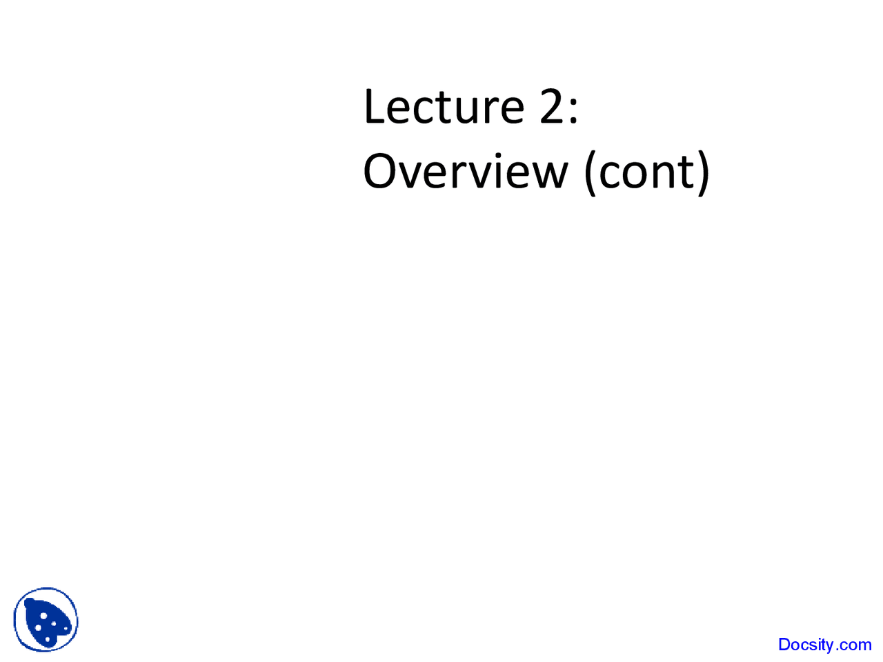 Overview Integrated Computer Security Lecture Slides Docsity