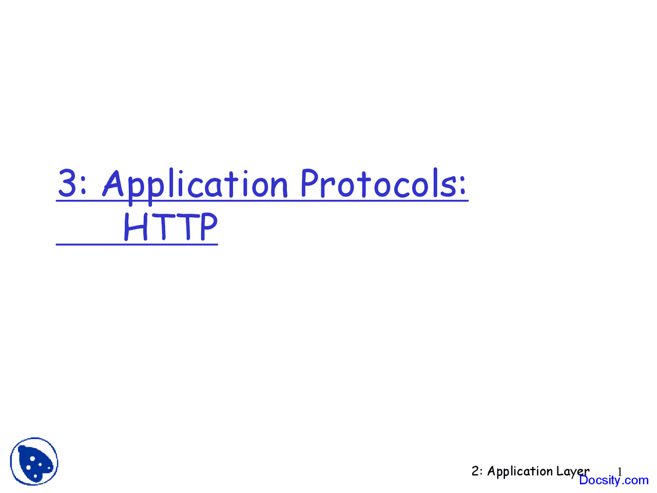 Application Protocols HTTP - Computer Networks - Lecture Slides | Slides Computer Networks | Docsity