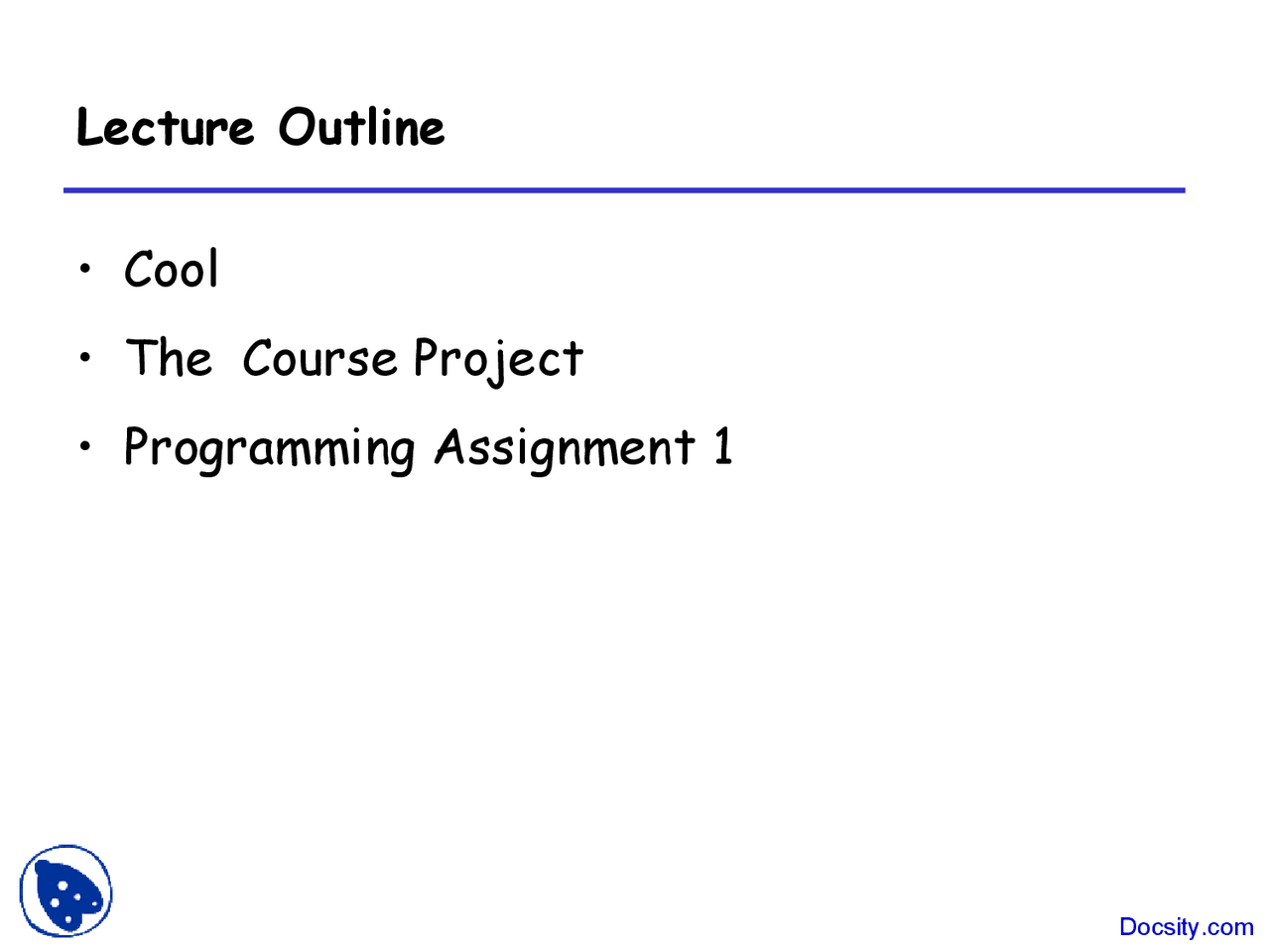 Course Project Compiler Construction Lecture Slides Slides Compiler Construction Docsity