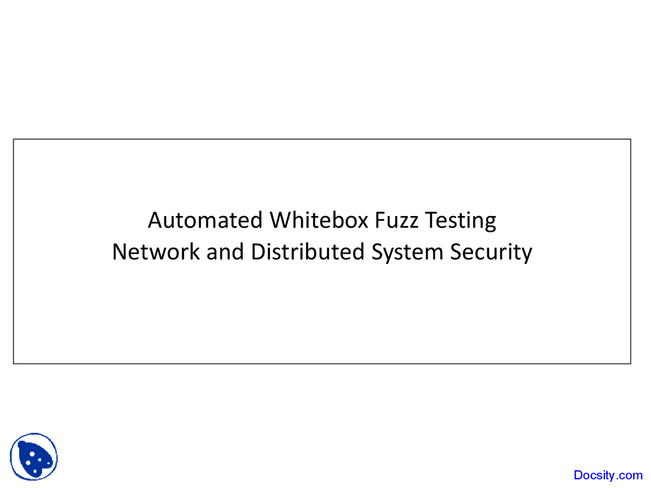 Automated Whitebox - Malware and Software Vulnerability Analysis - Lecture Slides | Slides ...