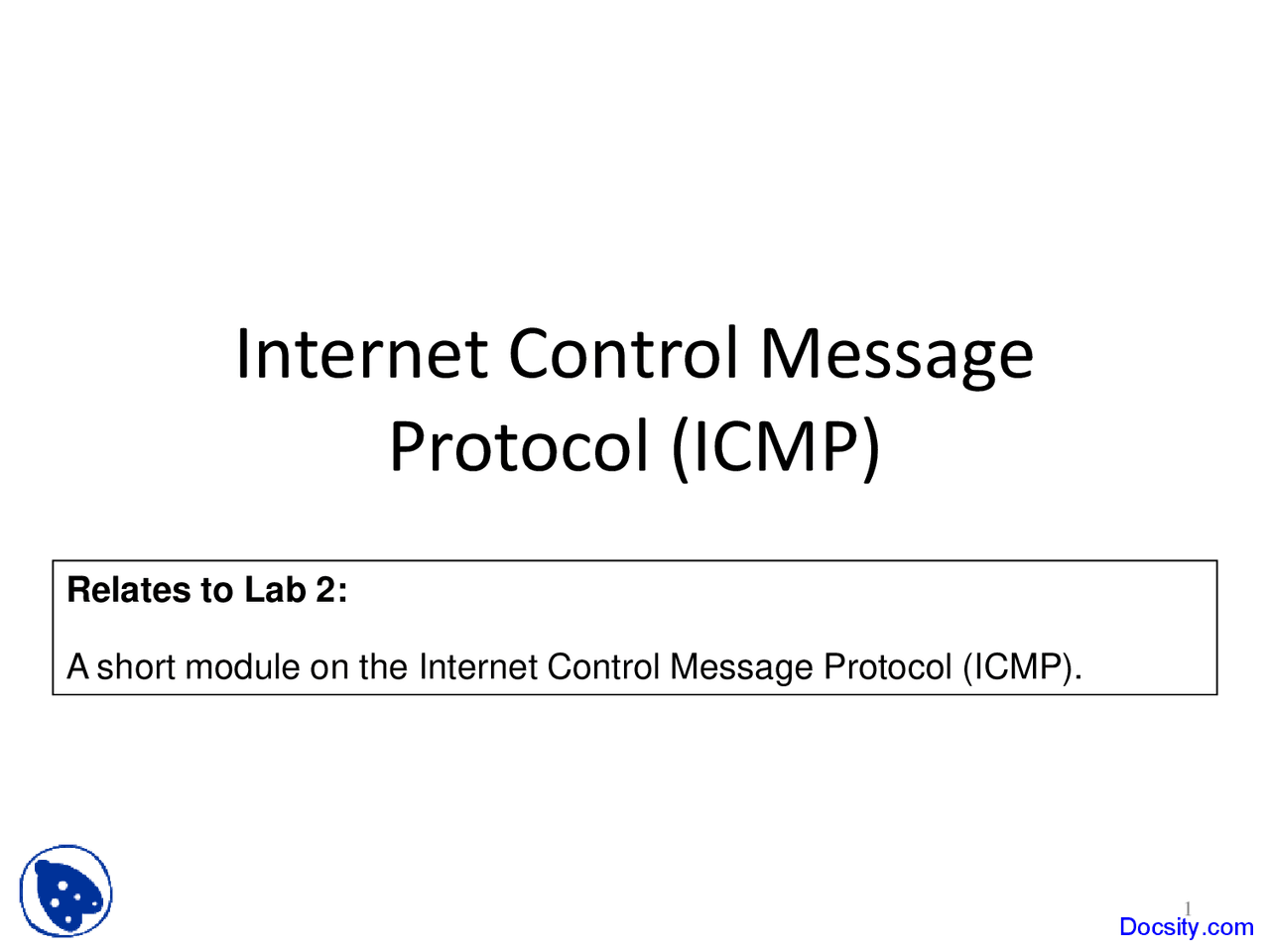 Internet Control Message Protocol Internet Lecture Slides Docsity