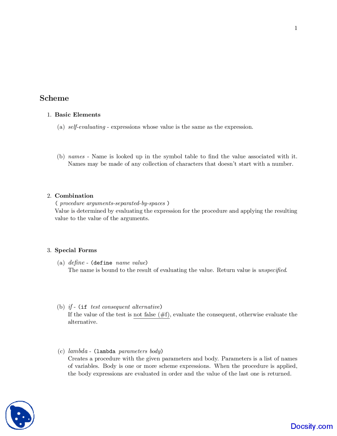 Scheme Building Programming Experience Lecture Slides Docsity