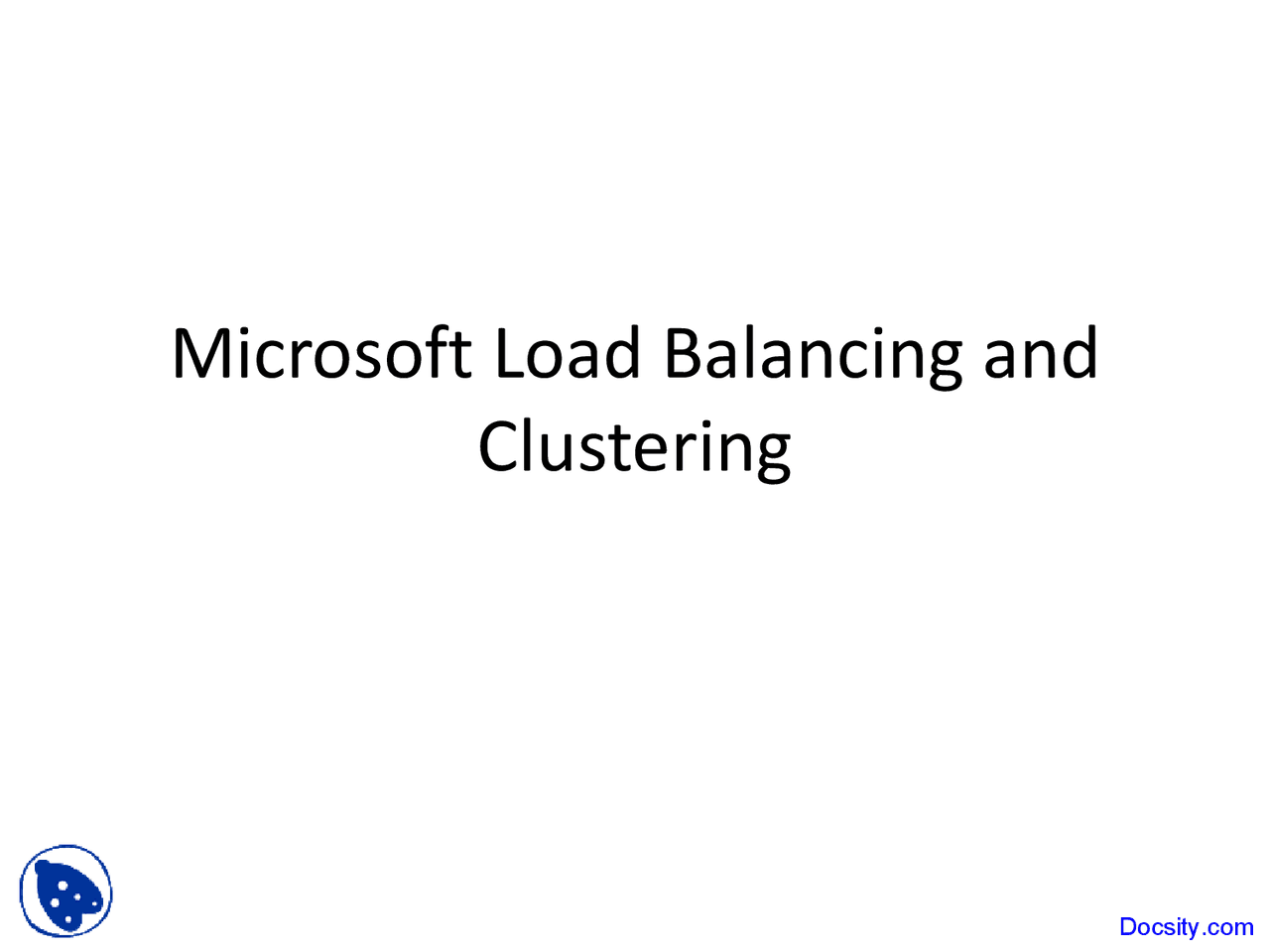 Microsoft Load Balancing Internet Engineering Lecture Slides Docsity