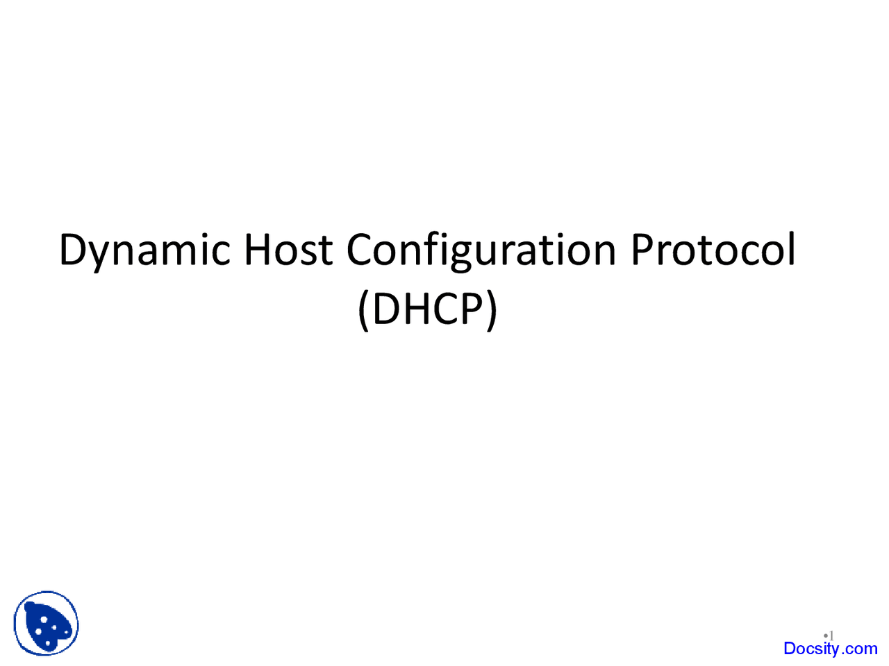 Dynamic Host Configuration Protocol Internet Lecture Slides Docsity