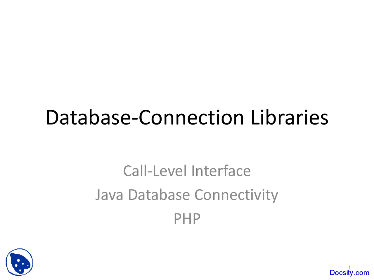 Call-Level Interface - Database Systems - Lecture Slides - Docsity
