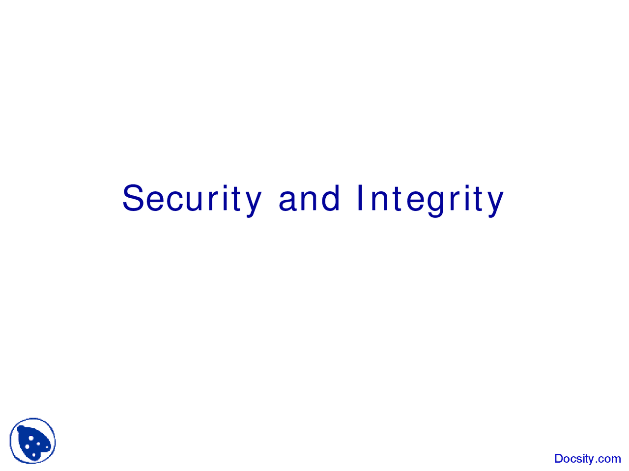 Security And Integrity Database Systems Lecture Slides Docsity