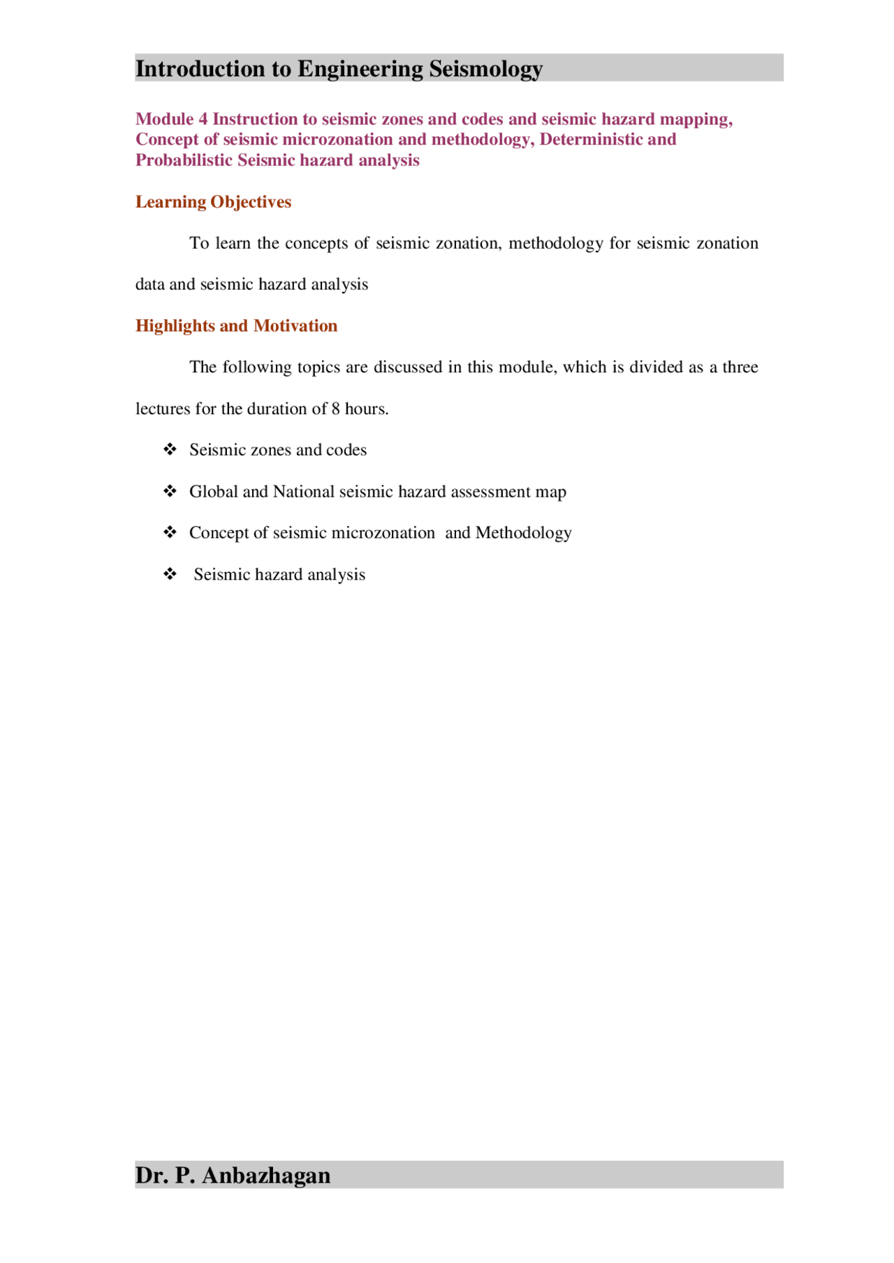 Seismic Zones Introduction To Engineering Seismology Lecture Notes