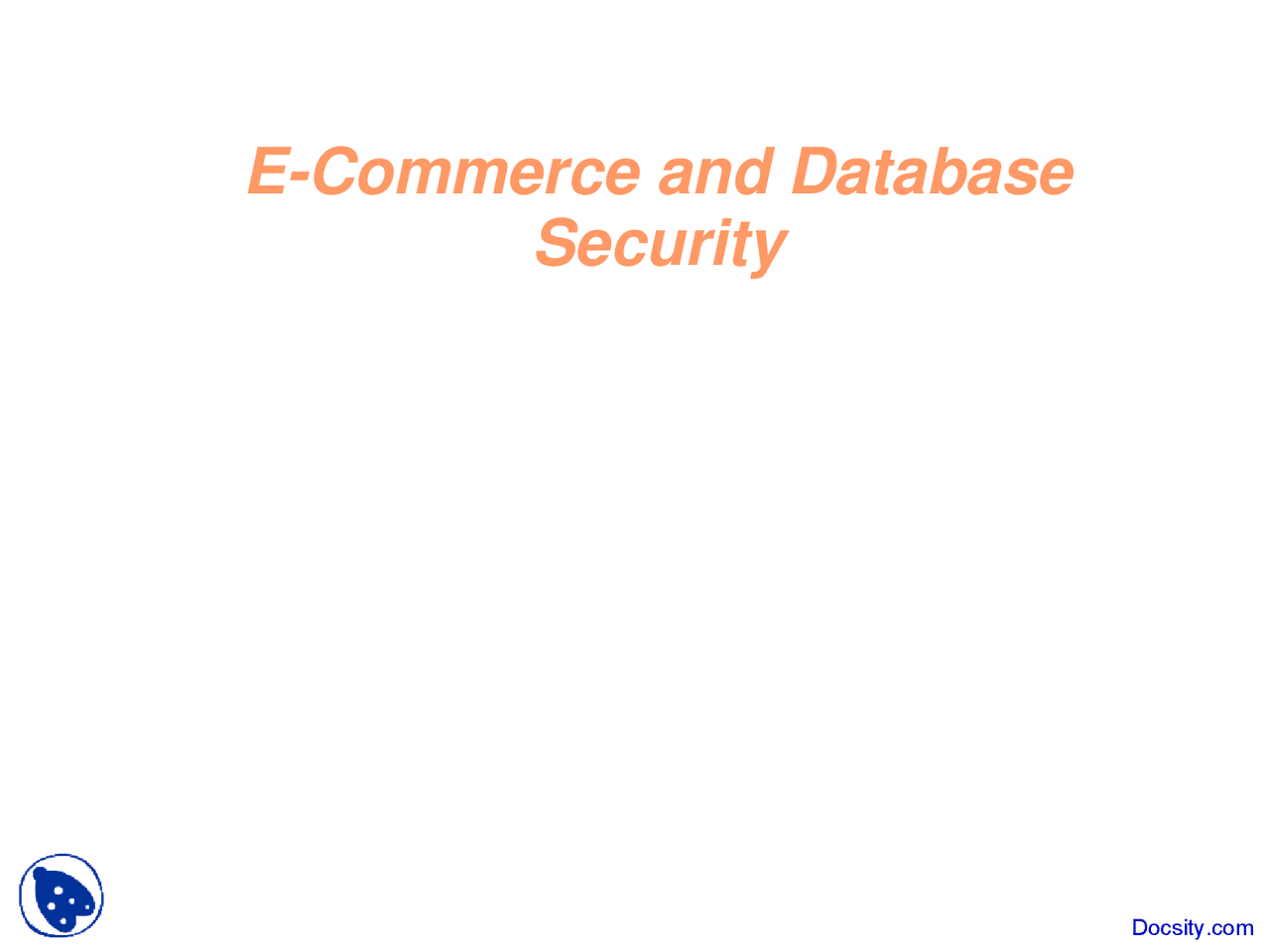 E Commerce And Database Security Building Secure Software Lecture Slides Docsity