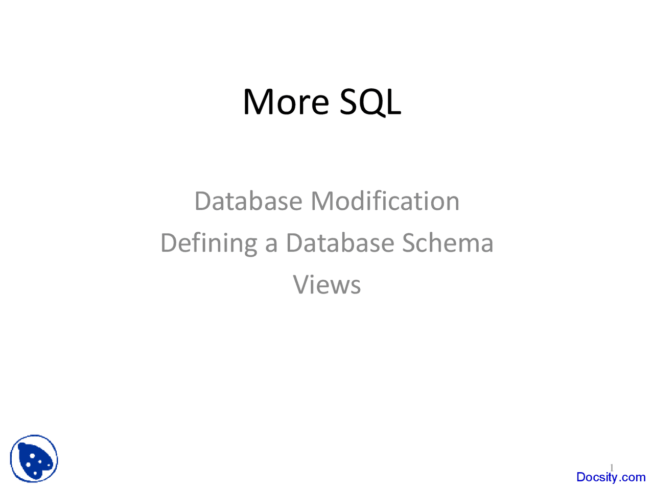 Database Modification - Database Systems - Lecture Slides - Docsity