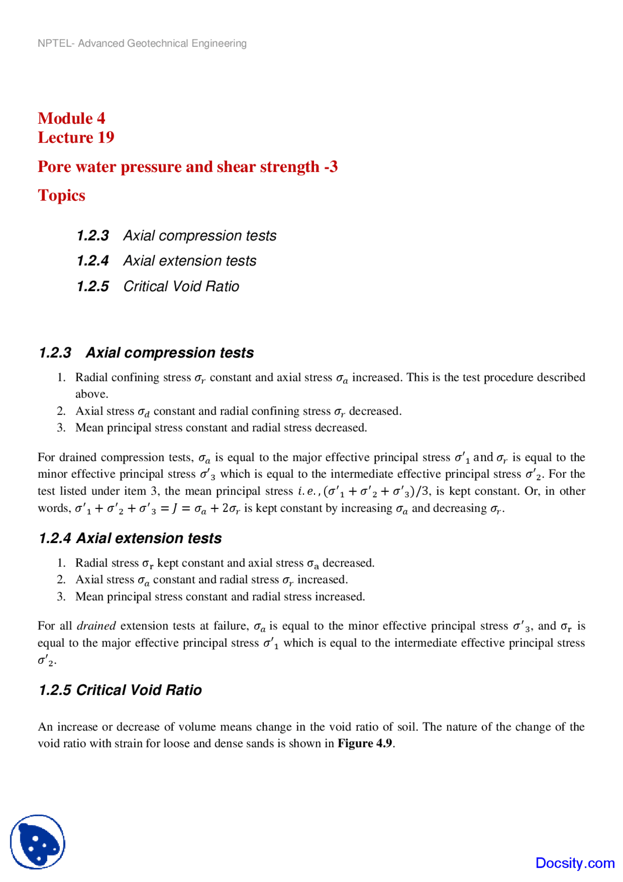 Axial Extension Tests - Advance Geotechnological Engineering - Lecture ...