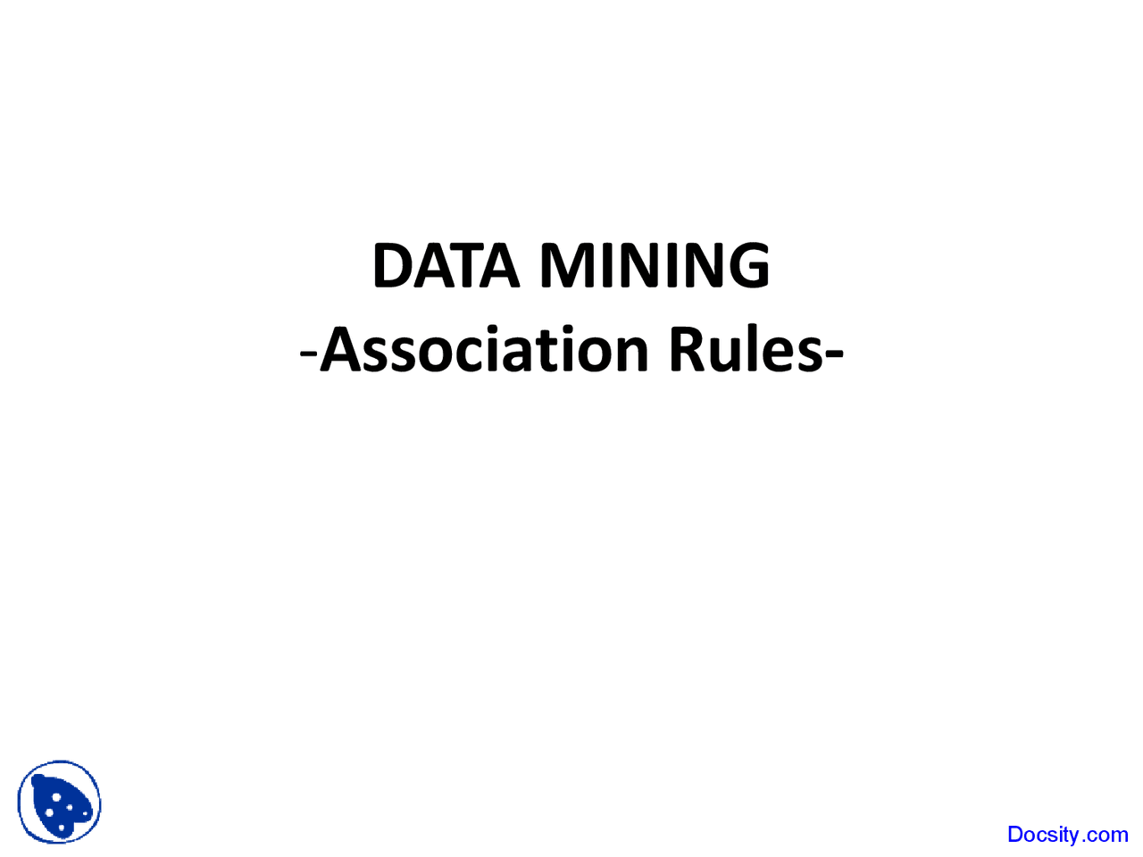 Association Rules - Database Design - Lecture Slides | Slides Database Management Systems (DBMS ...