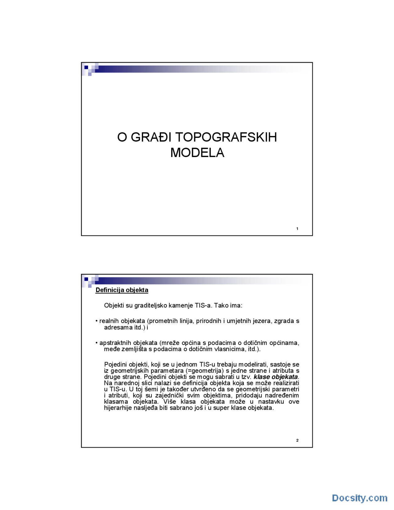 Građa topografskih modela-Slajdovi-Topografski modeli- Građevinski ...