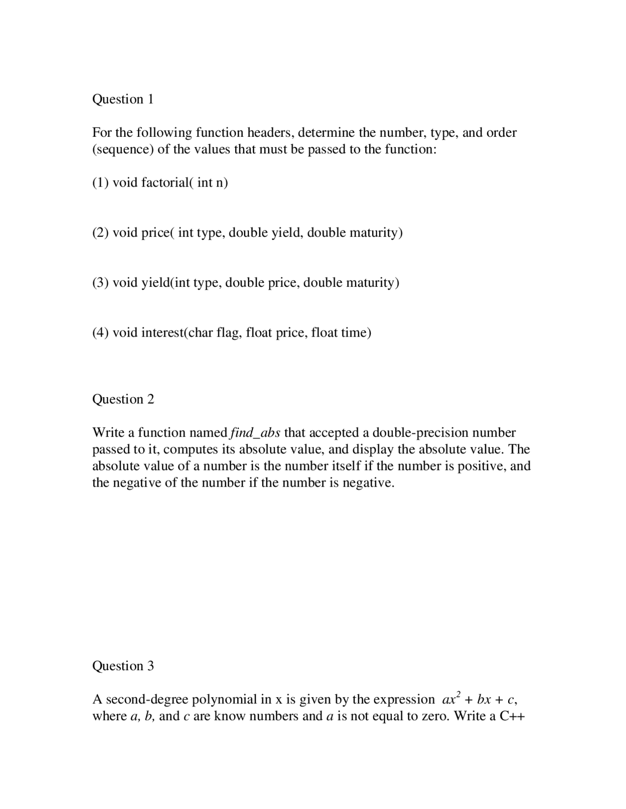 Function Parameters and Second-degree Polynomial in C++ | Lecture notes ...