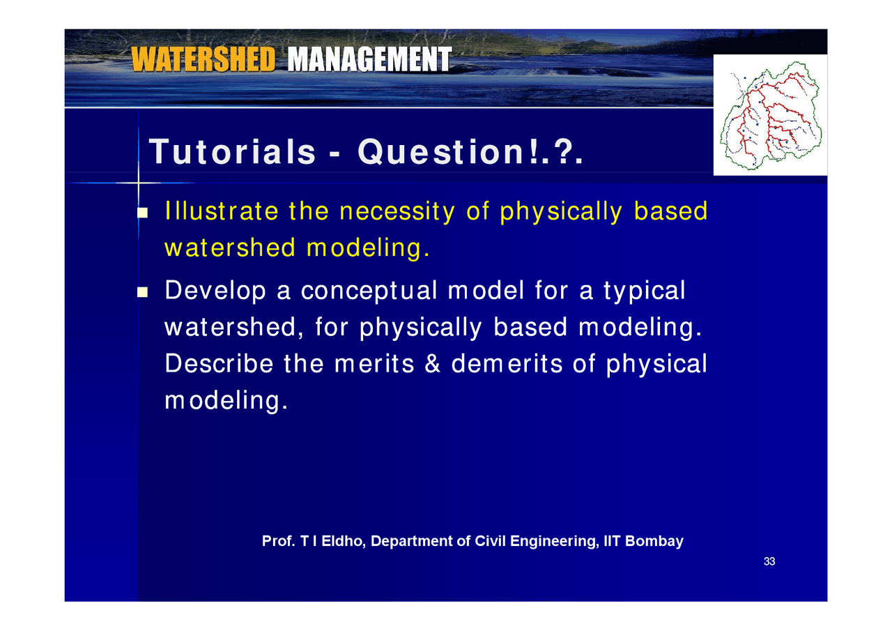 Conceptual Model Watershed Management Tutorial Slides Slides