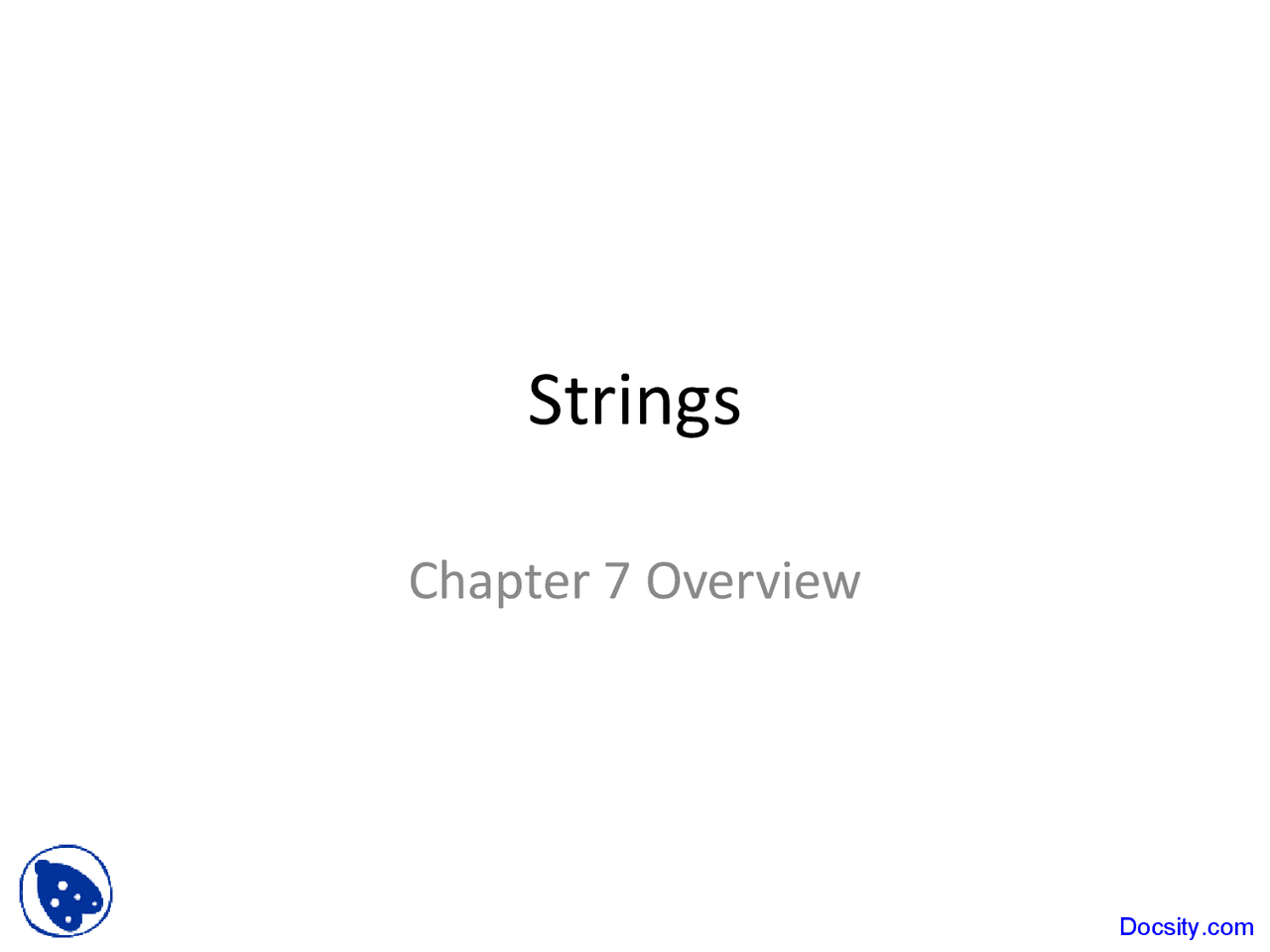 Strings Business Application Programming Lecture Slides Docsity