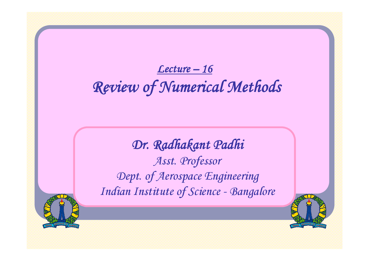 Numerical Methods - Advanced Control System Design for Aerospace ...