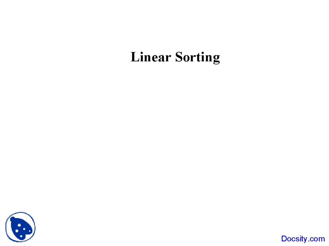Linear Sorting Data Structures And Algorithm Lecture Slides 6074