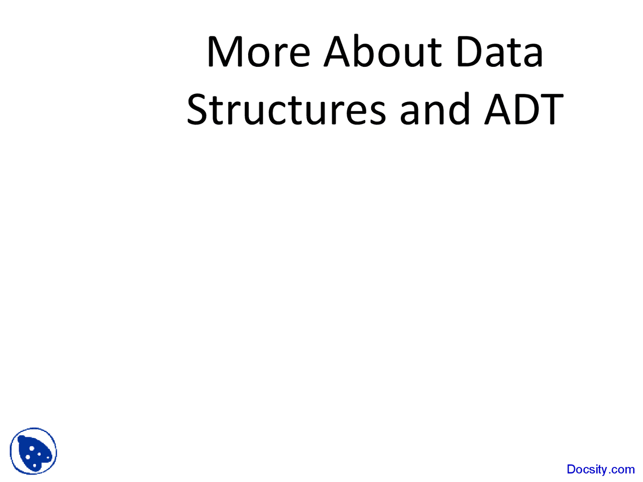 Classes - Data Algorithms - Lecture Slides - Docsity