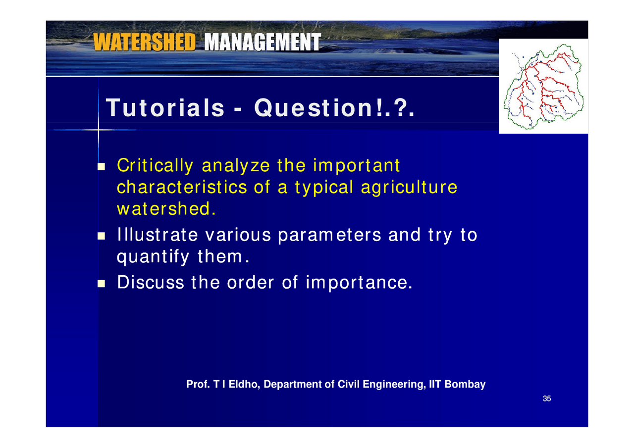 Geometric Watershed Management Tutorial Slides Docsity