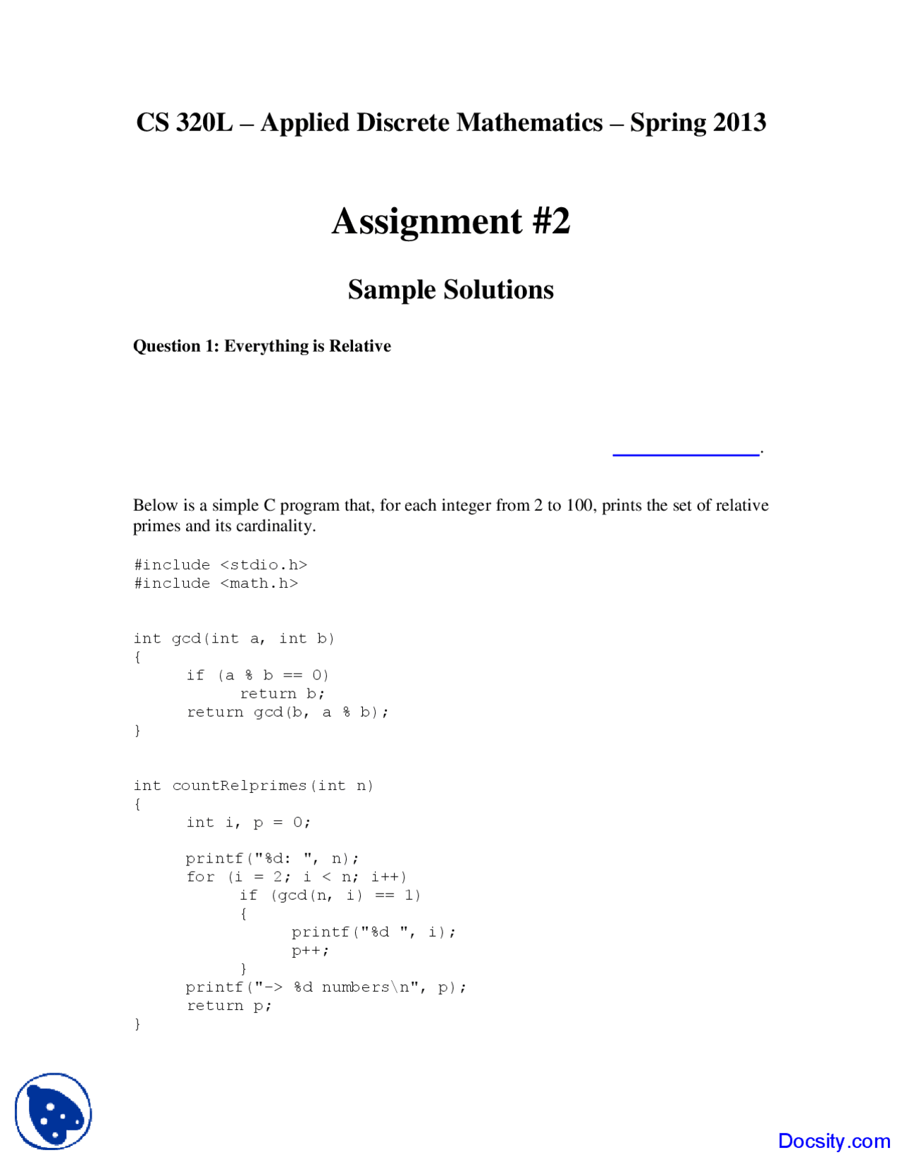 Prime Factor Examples - Applied Discrete Mathematics - Solved Assignment | Exercises Discrete ...