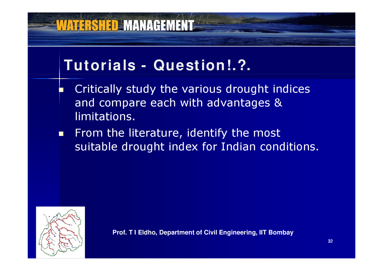 Drought Mitigation Watershed Management Tutorial Slides Docsity